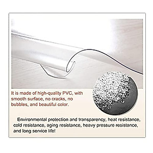 Clear PVC Desk Chair Mat Transparent Heavy Duty Hard Chair Mat for Wood Floors, Rectangular Home Carpet Protector, Can Be Cut Multipurpose Vinyl Roll for Hallway Entryway Foyer Hall Area Rugs,60-160cm