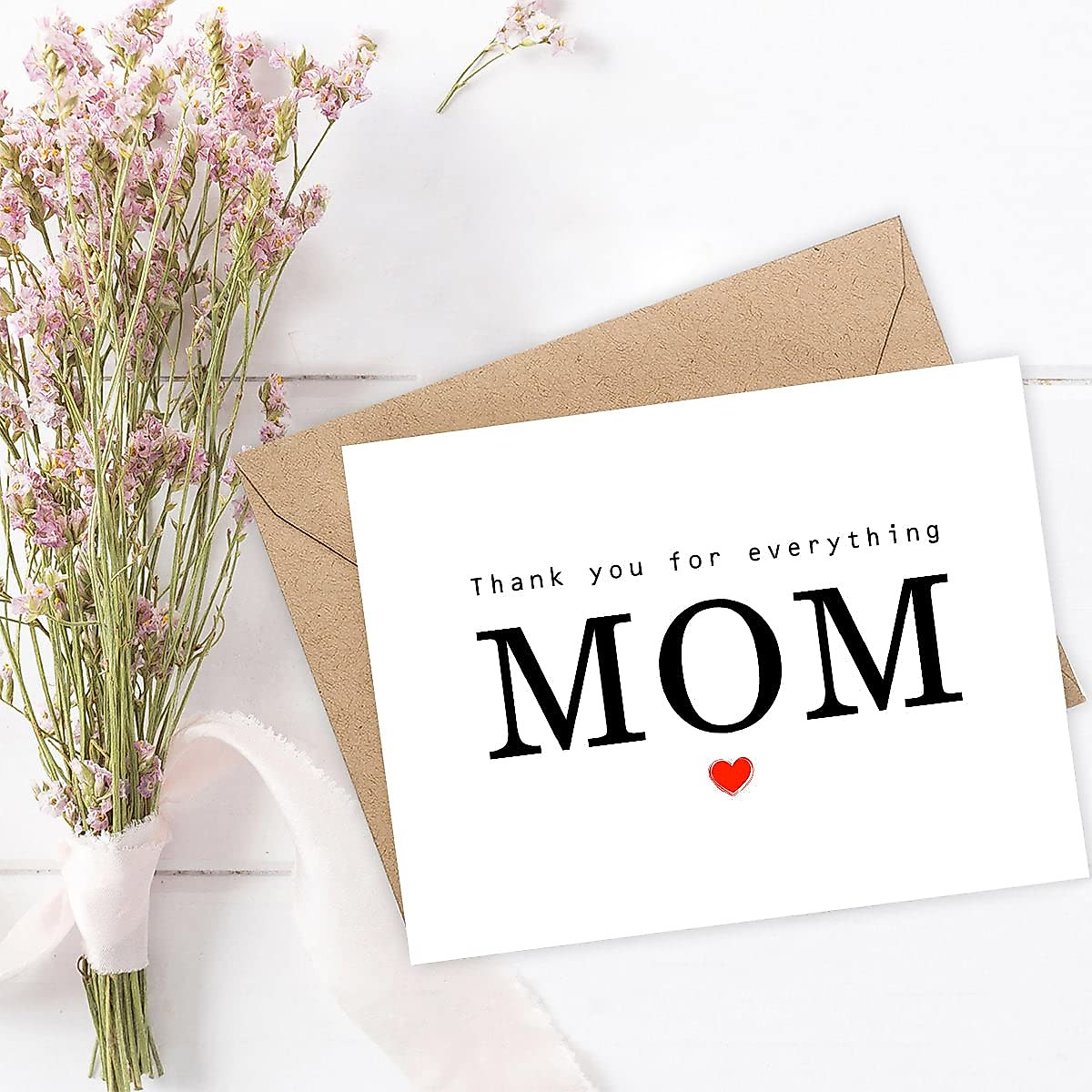 Yanashop88 Thank You For Everything Mom Card - Thank You Card - Mom Card - Mother's Day Card - Card For Her - Greeting Card For Birthday- Anniversary - Note Card - Thank You For Everything Card