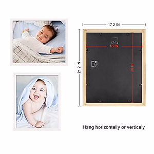 QTART 16 x 20 Poster Frame White Solid Wood 16x20 Frame, Wall Mounting Puzzle Frame 16x20 Without Mat for Home Decoration, 3 Pack