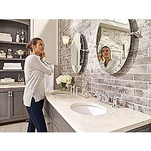 Moen Dartmoor Chrome Two-Handle Low Arc Bathroom Faucet, Valve Sold Separately, T6805