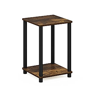 Furinno Turn-N-Tube Haydn End Table, Amber Pine/Black