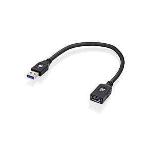 IOGEAR USB 3.0 Extension Cable Male to Female 12-Inch, G2LU3AMF
