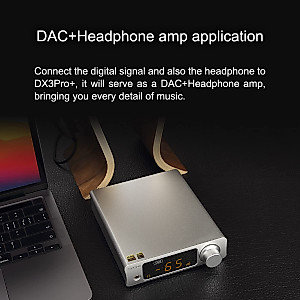 Topping DX3pro+ LDAC Headphone Amplifier - ES9038Q2M XU208 NFCA Bluetooth5.0 Audio Decoder USB/Opt/Coax DAC AMP Pre Amplifier with Remote Control (Sliver)