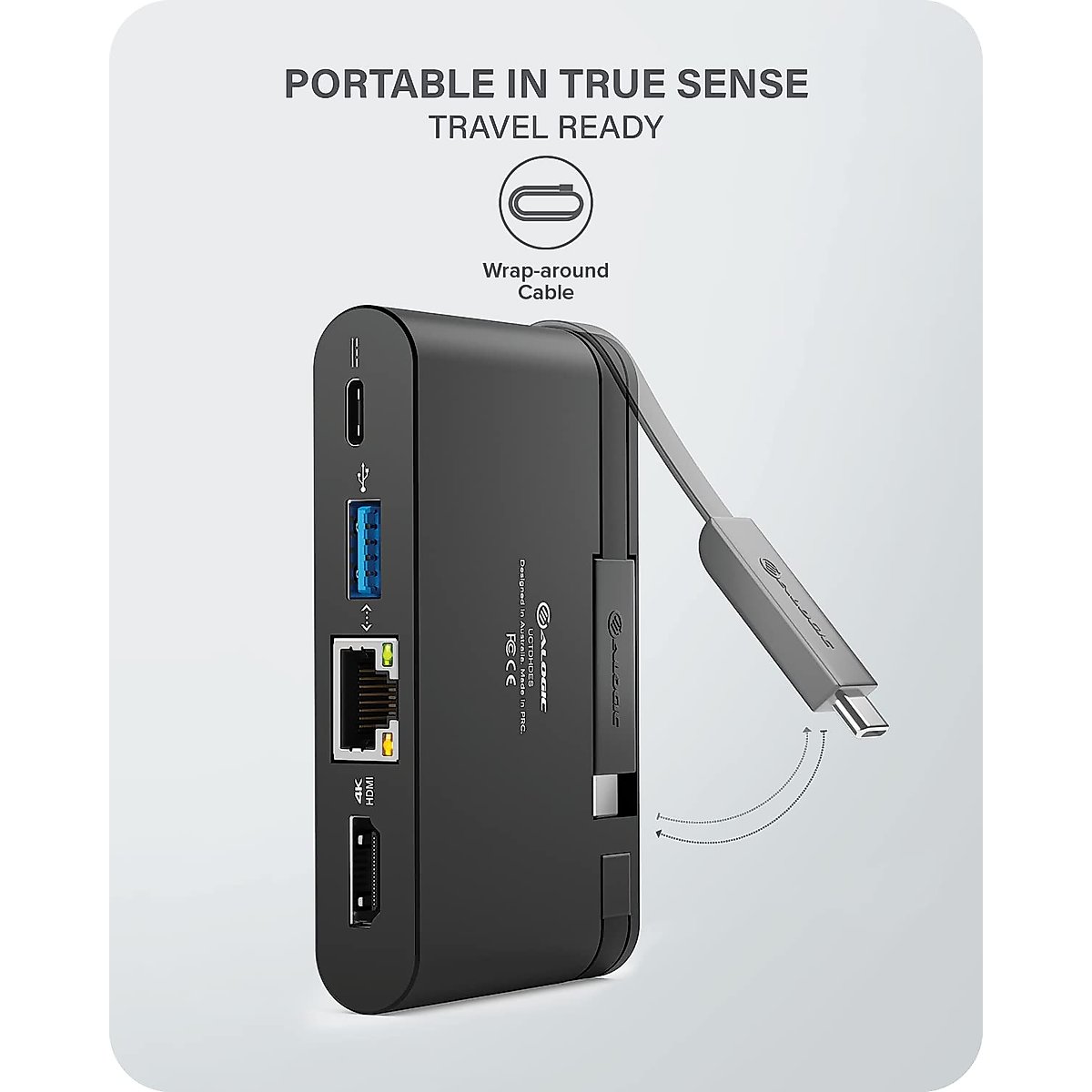 ALOGIC USB C Hub, 100W Laptop Charging, 4K HDMI, Gigabit Ethernet, USB A, USB C, Travel Dock, Compatible with Compatible with MacBook, Surface laptops, XPS and More(Thunderbolt 3 Compatible)