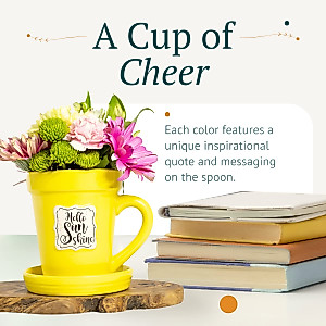 Divinity Boutique Yellow Flower Pot Mug - Hello Sunshine