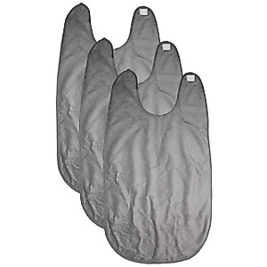 Rehabilitation Advantage Vinyl Clothing Protector Bib, Gray, Large