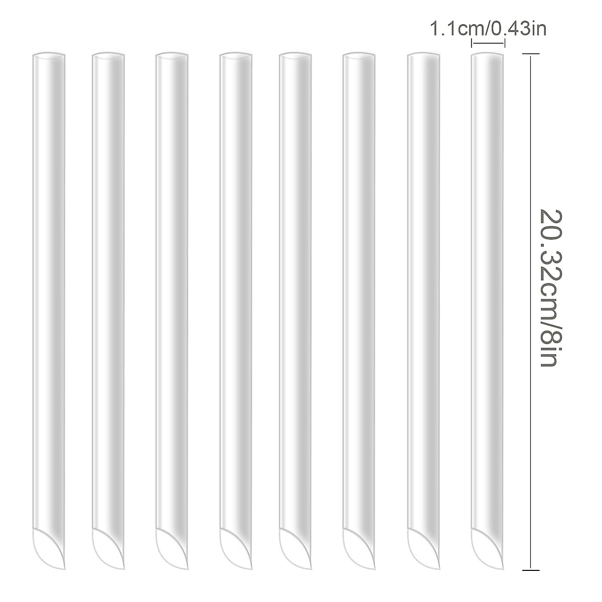 200 Clear Boba Plastic Drinking Straws, Disposable Jumbo Smoothie Straw for Bubble Tea,Extra Large and Wide,0.43" Wide x 8" Long,BPA Free Perfect Match for Milkshake or Slushies,Food Grade