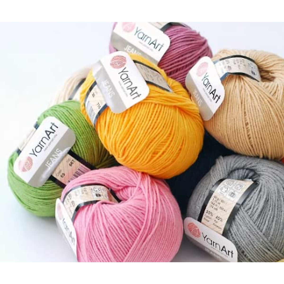 Yarn Art YarnArt Jeans Sport Yarn 55% Cotton 45% Acrylic 1 Skein/Ball 50 gr 174 yds Cotton Yarn Knitting Yarn Soft Yarn amigurumi Cotton Yarn (40)