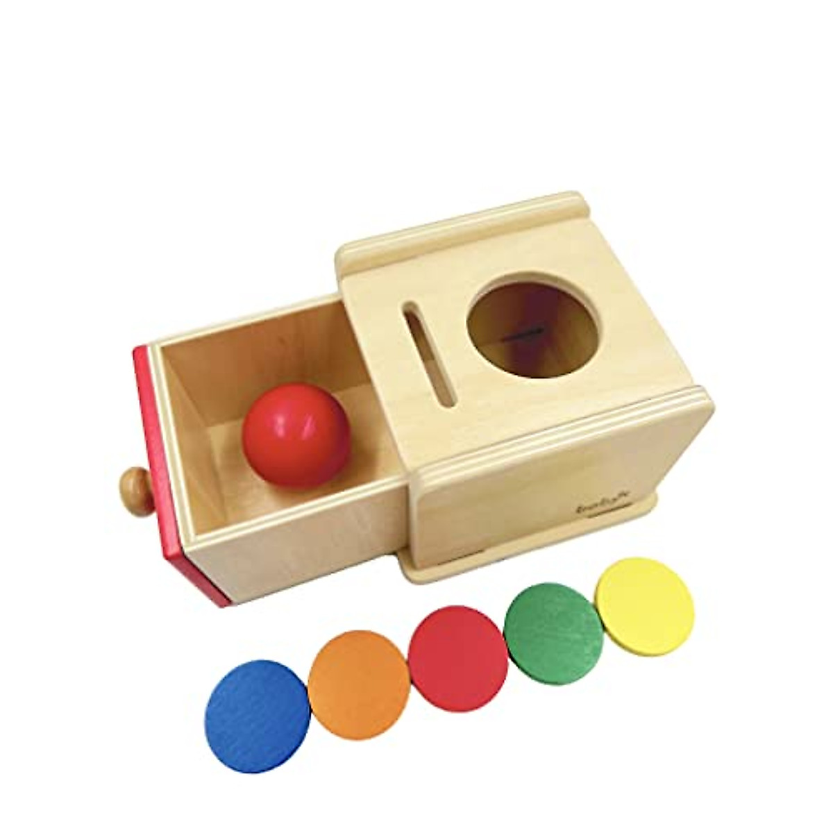 Dailyfunn Montessori Toys Coin&Ball 2-in-1 Drop Box Object Permanence Box for Infant Baby Preschooler 6-24 Months
