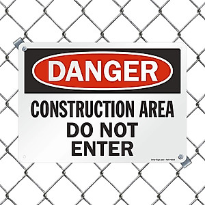 SmartSign "Danger - Construction Area, Do Not Enter" Sign | 10" x 14" Plastic