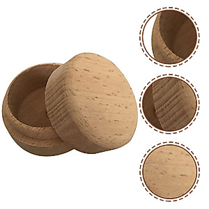 Small Boxes 3pcs Round Wooden Ring Boxes with Lid Small Earring Display Box Wooden Keepsake Box for Jewelry Earrings Necklace Proposal Engagement Birthday Wedding Ring Box