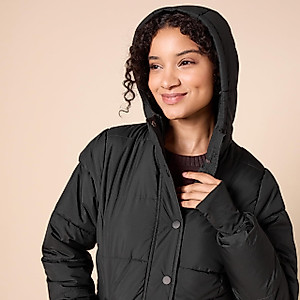 Amazon Essentials Women's Heavyweight Quilted Long-Sleeve Hooded Puffer Coat (Available in Plus Size), Black, XX-Large