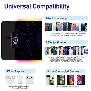 Wireless Charging RGB Gaming Mouse Pad, LED Mouse Pad 780x300x3MM, 14 Light Modes Extra Large Mousepad Non-Slip Rubber Base RGB Desk Mat for Gaming, MacBook, PC, Laptop, Desk