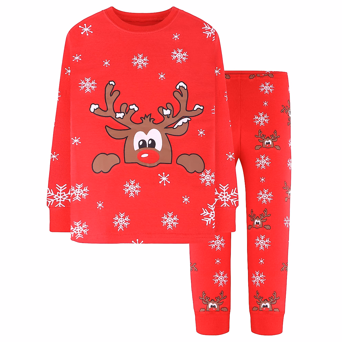 DAUGHTER QUEEN Girls Pajamas Kids Christmas PJs Size 8 100% Cotton Pj Sets Children Deer Sleepwear Xmas Jammies Snowflake Clothes 8T 7-8 Years Old
