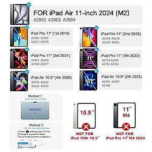 NOKBABO iPad Air 11 inch case with Keyboard (M2) 2024, 360 Swivel, Pencil Holder, Keyboard for iPad Pro 11 inch 4th/3rd/2nd/1st & iPad Air 6th/5th/4th 10.9 inch - Rose Gold