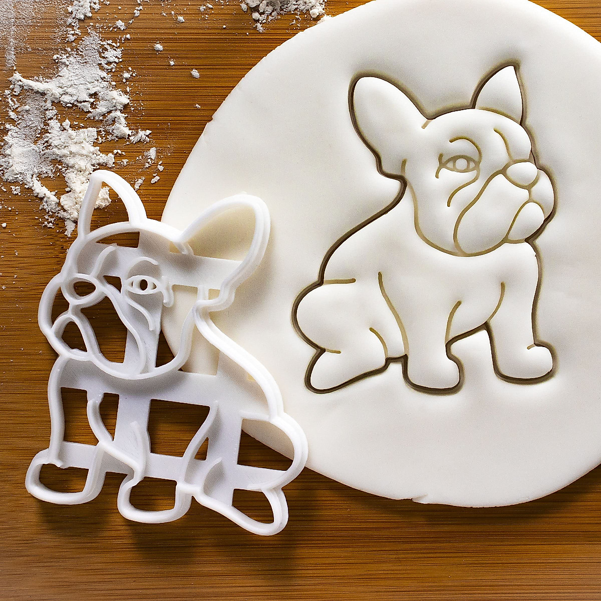 Set of 2 French Bulldog cookie cutters (Designs: Body & Face), 2 pieces - Bakerlogy