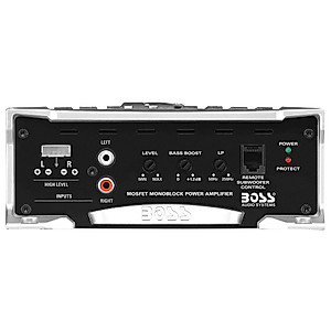 BOSS Audio Systems AR2000M Monoblock Car Amplifier - 2000 Watts, 2-4 Ohm Stable, Class A-B, Mosfet Power Supply, Gray