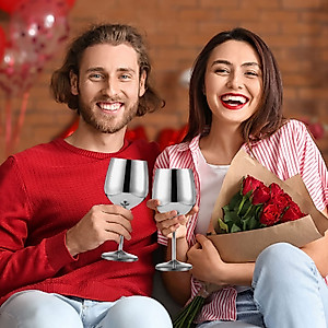 12 Pcs 18oz Stainless Steel Wine Glasses Metal Unbreakable Wine Glass Portable Steel Wine Glass Stainless Steel Wine Goblets Stemmed Silver Metal Wine Glasses for Wedding Anniversary Events Party