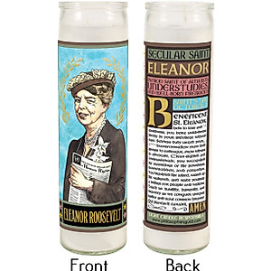 Eleanor Roosevelt Secular Saint Candle - 8.5 Inch Tall Glass Prayer Votive - Made in The USA