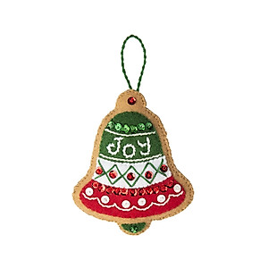 Bucilla Felt Applique 12 Piece Ornament Making Kit, Gingerbread Santa, Perfect for DIY Arts and Crafts, 89301E