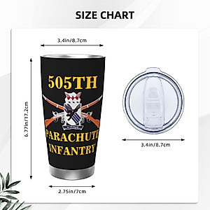 Biaomn 505th Parachute Infantry Regiment Stainless Steel Tumbler Vacuum Insulated Travel Tumbler With Lid Coffee Mug Car Cup For Home Office Outdoor 20oz