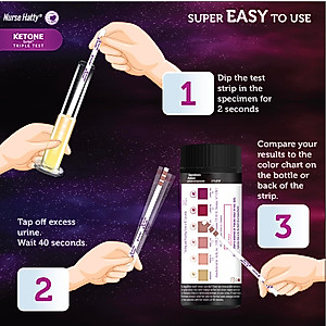 Nitroprusside, Ketones (Urinary, Non-Quant.) - Nurse Hatty Ketone Script Ketone Test Strips; URS-1K Ketone Test 250ct.