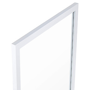 Truu Design Decorative Rectangular Solid Rectangular Wall Mirror, 16 x 20 inches, White