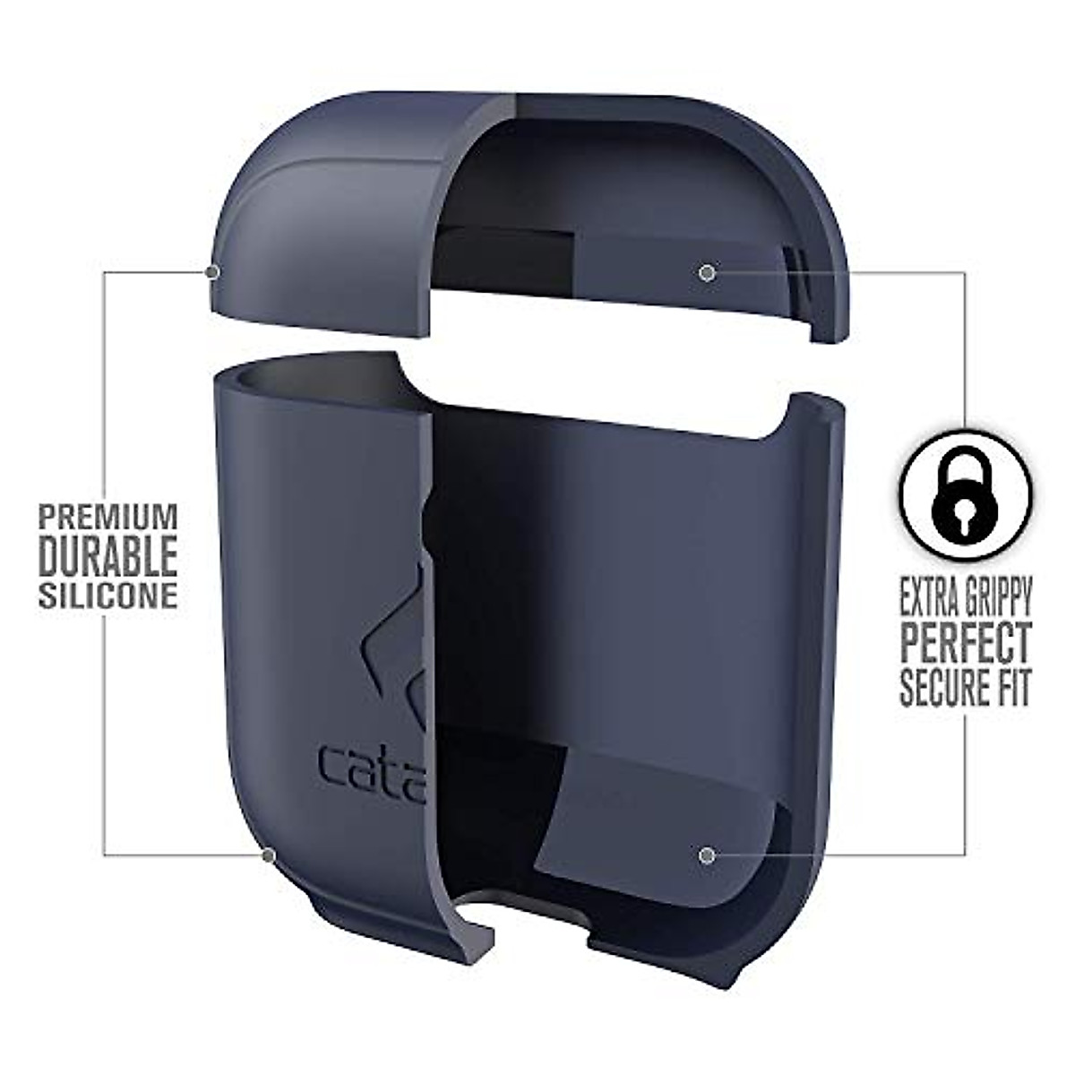 Catalyst Standing Case for AirPods 1 & 2 Premium Silicone AirPods Case, Charging Light Visible, Extra Grippy High Gloss Surface Finish