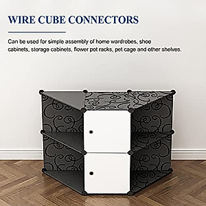 BESPORTBLE Wire Cube Connectors, 20Pcs Wire Grid Cube Organizer Connector Storage Shelving Connectors PP Closet Buckles for Home DIY Wire Cube Storage Unit (3. 1X2. 5X2. 3cm)