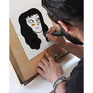 Graffiti Markers - 3 Pack Black Paint Marker Pens, Permanent Oil Based Paint Markers with Fine, Medium, Jumbo Replace Tips, Great on Plastic, Stone, Glass, and Metal