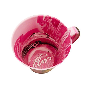 Mid-South Products Elvis Mug - 12 oz - Latte Pink with Guitars