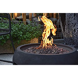 MODENO Outdoor Fire Pit Propane Garden Fire Bowl, 40,000 BTU CSA Certified Firepit，Auto-Ignition System Fireplace, Lava Rock&PVC Cover Included (27 x 27 x 14'', Black)