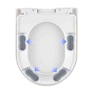 8PCS Toilet Seat BumpersToilet Lid Seat Buffer Spacers with Strong Adhesive Universal Toilet Seat Buffer Toilet Lid Rubber Bumpers Each One with 2 Thickness TPE Pads(2 Heights) Used for Home Hotel