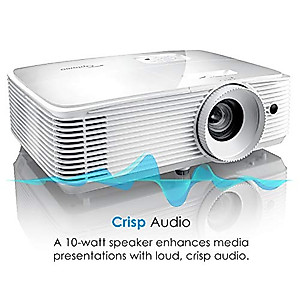 Optoma W335 WXGA DLP Professional Projector | Bright 3800 Lumens | Business Presentations, Classrooms, or Home | 15,000 Hour lamp Life | Speaker Built in | Portable Size