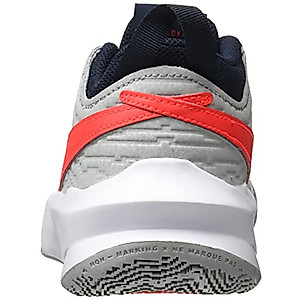 Nike Kid's Team Hustle D10 (GS) Basketball Shoe (4.5, Light Smoke Grey/Bright Crimson, Numeric_4_Point_5)