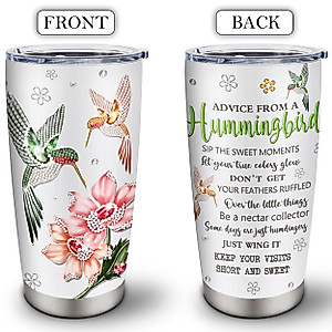 Hummingbird Gifts Tumblers 20oz, Hummingbird Gifts for Women Unique Coffee Mug, Hummingbird Themed Gifts for Mom/Daughter/Wife/Teen Girls Cup, Christmas/Birthday Gift Ideas for Hummingbird Lovers