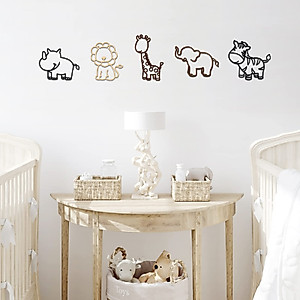 Safari Nursery Decor Jungle Theme Animals Woodland Baby Room Decor Neutral for Girls Boys Kids Nursery Wall Art for Bedroom Playroom Toddler Classroom Decorations (Lion Giraffe Elephant Zebra Rhino)