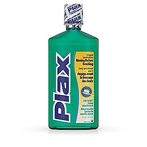 Plax Oral Rinse Mouthwash, Daily Mouth Rinse Designed Specifically for Rinsing Before Brushing, with a Refreshing Soft Mint Flavor, 24 fl. oz (Pack of 12)