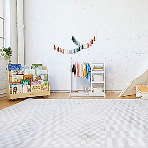 ECR4Kids Double-Sided Mobile Book Display, Classroom Bookshelf, Natural