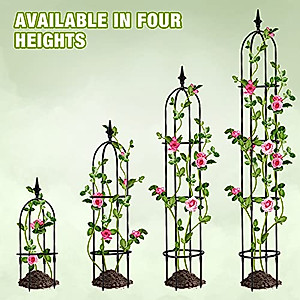 4 Pack 6 ft Garden Obelisk Trellis for Climbing Plants Outdoor Metal Tower Garden Trellis Plant Support Tall Plastic Trellises for Indoor Outdoor Potted Plants Climbing Vines Flowers Stands