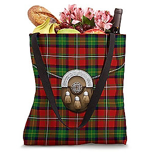 Scottish Clan Boyd Tartan Plaid With Sporran Tote Bag