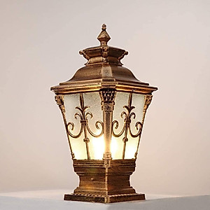 DEKOQ Post Light Outdoor Pillar Lamp, IP65 Waterproof Pillar Light Outdoor Column Lamps Patio Villa Door Porch Table Light Street Light E26 Garden Landscape Lamp