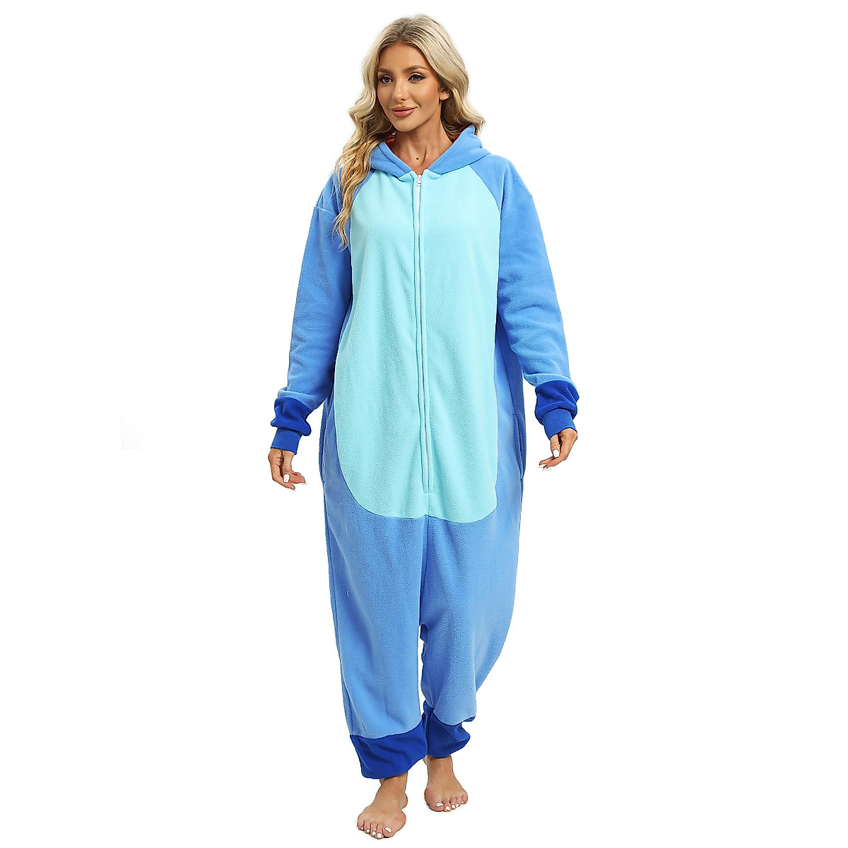 Superband Animal Cosplay Costume Adult Onesie Pajamas Cartoon Sleepwear Blue