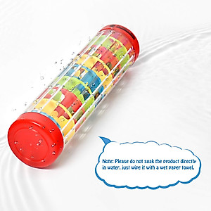 MUSICUBE 4 Inch Baby Rainmaker Toy Rain Stick Musical Instrument for Baby Infant Toddler Raindrop Sound Shakers & Rattle Sensory Musical Toys for Boys Girls