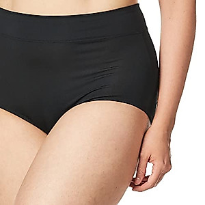 Warner's Women's No Pinching No Problems Dig-Free Comfort Waist Microfiber Brief 5738, Rich Black, 7