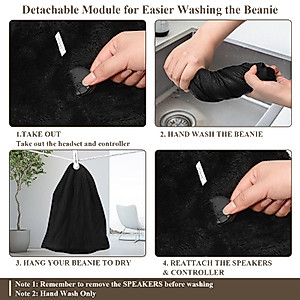 ASIILOVI Bluetooth Beanie, Double-Layer Wool Lining Bluetooth Hat Beanie for Men/Women/Teens/Family, 20hrs Playing, Gift Packaging for Christmas Stocking Stuffers Thanksgiving (001-Black)