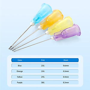 JMU 100pcs Dental Irrigation Needle Tips, 27G Blunt Dispensing Needle Tips Endodontic Irrigarion Needles, Luer Lock Design, Yellow