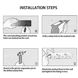 Phoenixee Broom Holder Wall Mount, Broom Holder For Garden, Garage, Multifunctional Mop Holder Wall Mounted, Broom Holder Brackets Equipped with Screws, Broom Holder Brackets (3 Position, 4 Hooks)