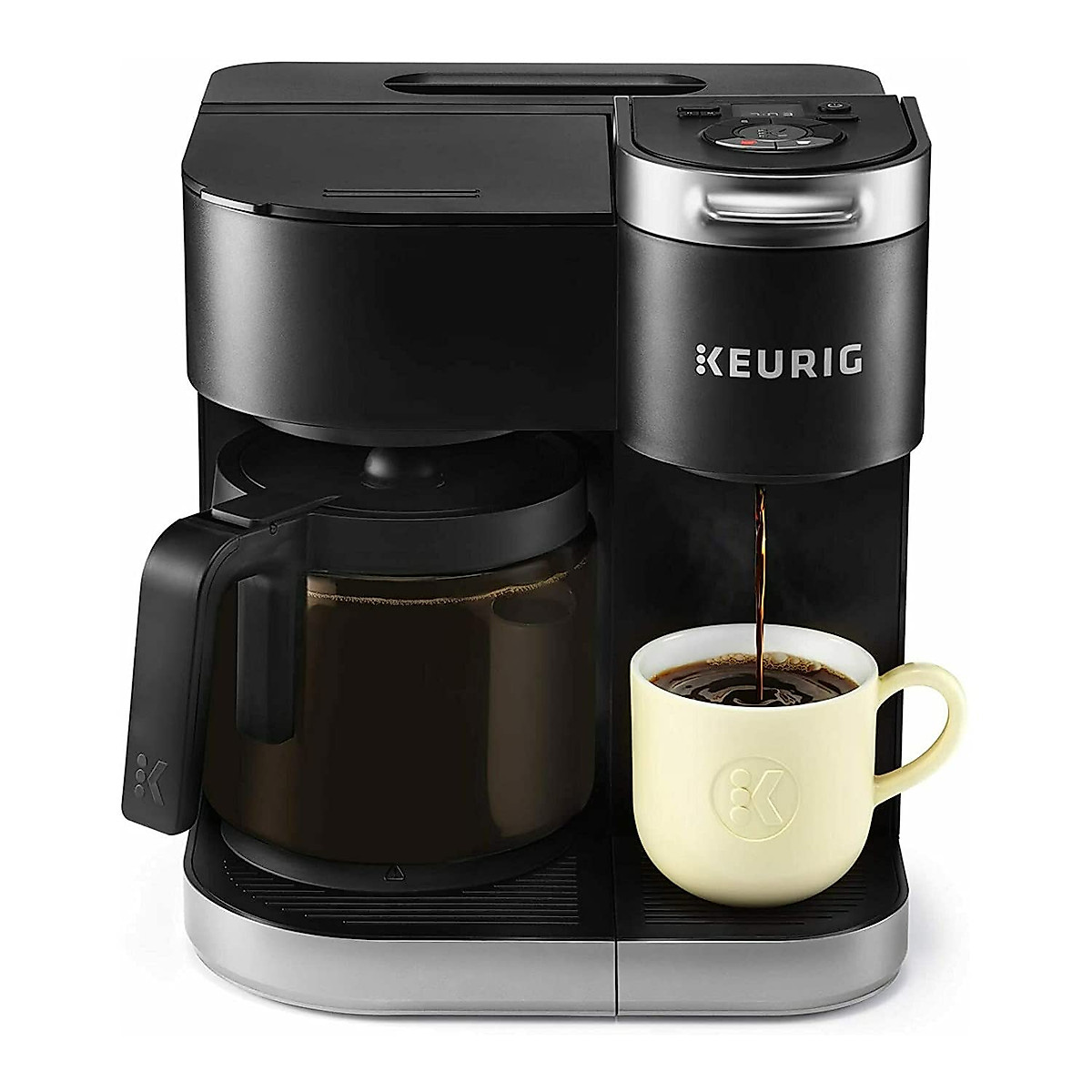 Keurig K-Duo Single Serve and Carafe Coffee Maker with Coffee Pod Organizer and 12 Medium Roast Coffee K-Cup