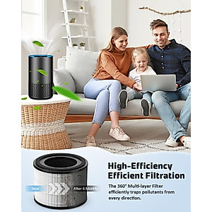 AP-S0610L True HEPA Filter Compatible with MOOKA AP-S0610L Air Purifier, 3-in-1 H13 True HEPA Filter Replacement, 2 Pack